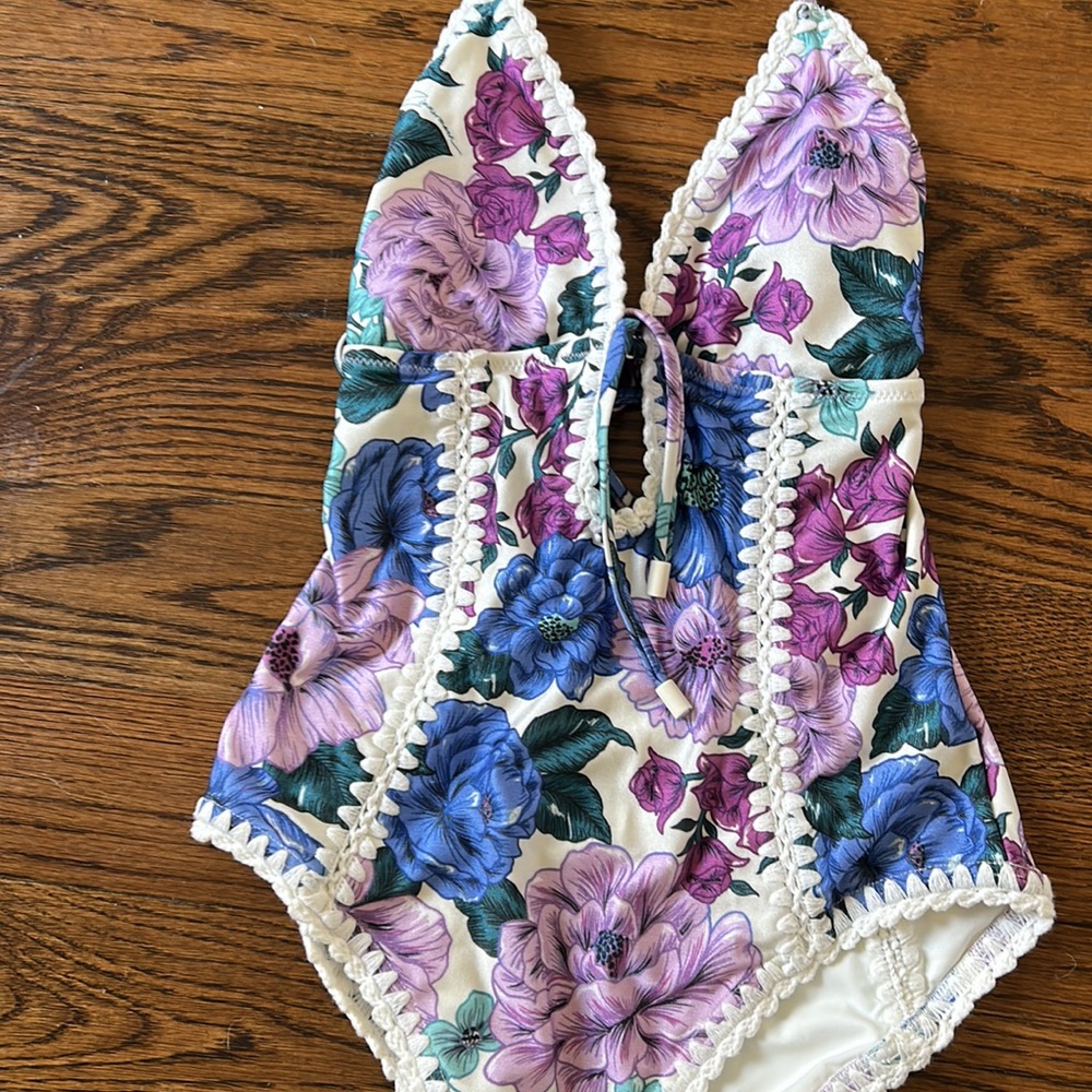 Zimmermann Poppy Crochet Edge One Piece Gem